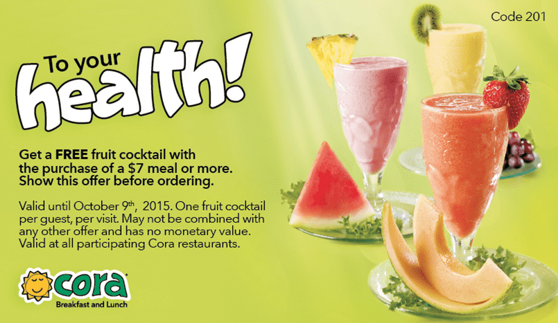 Cora Restaurants Canada Promotional Coupons: Get a FREE Fruit Cocktail ...
