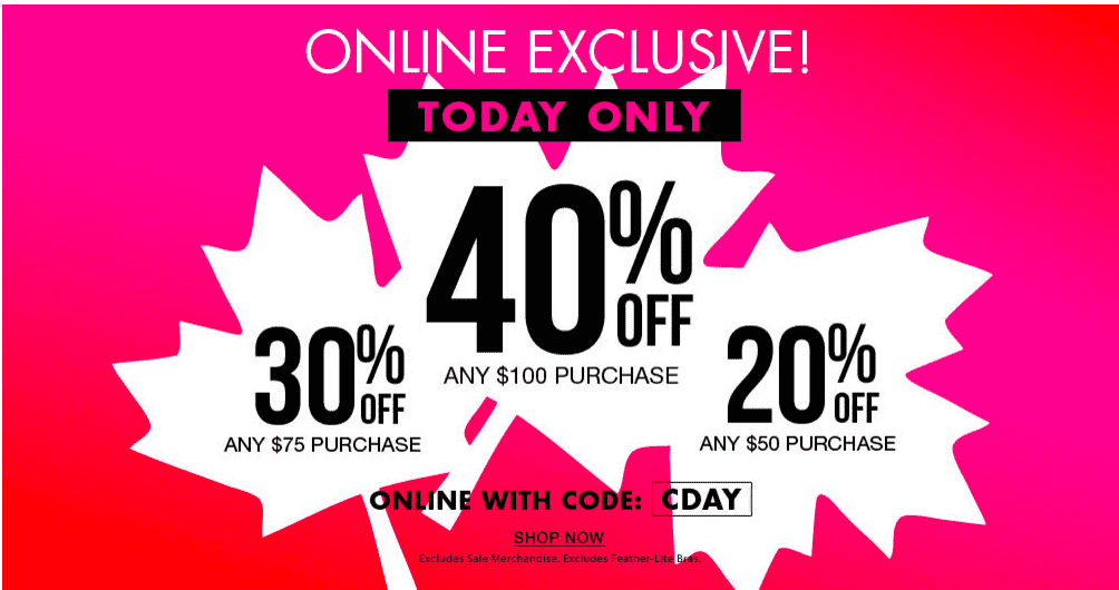 La Senza Canada Day Online Offers: Save 40% Off $100 or 30% Off $75 or ...