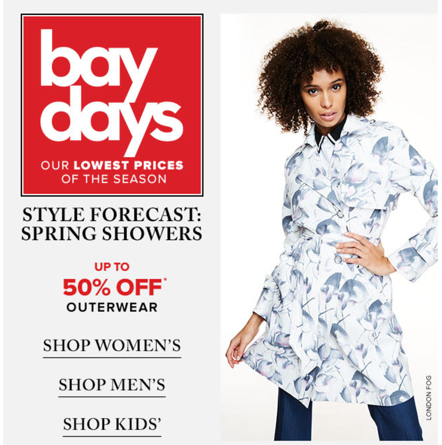Hudson's Bay Canada Bay Days Sale: Save 50% Off Select Outerwear & More ...