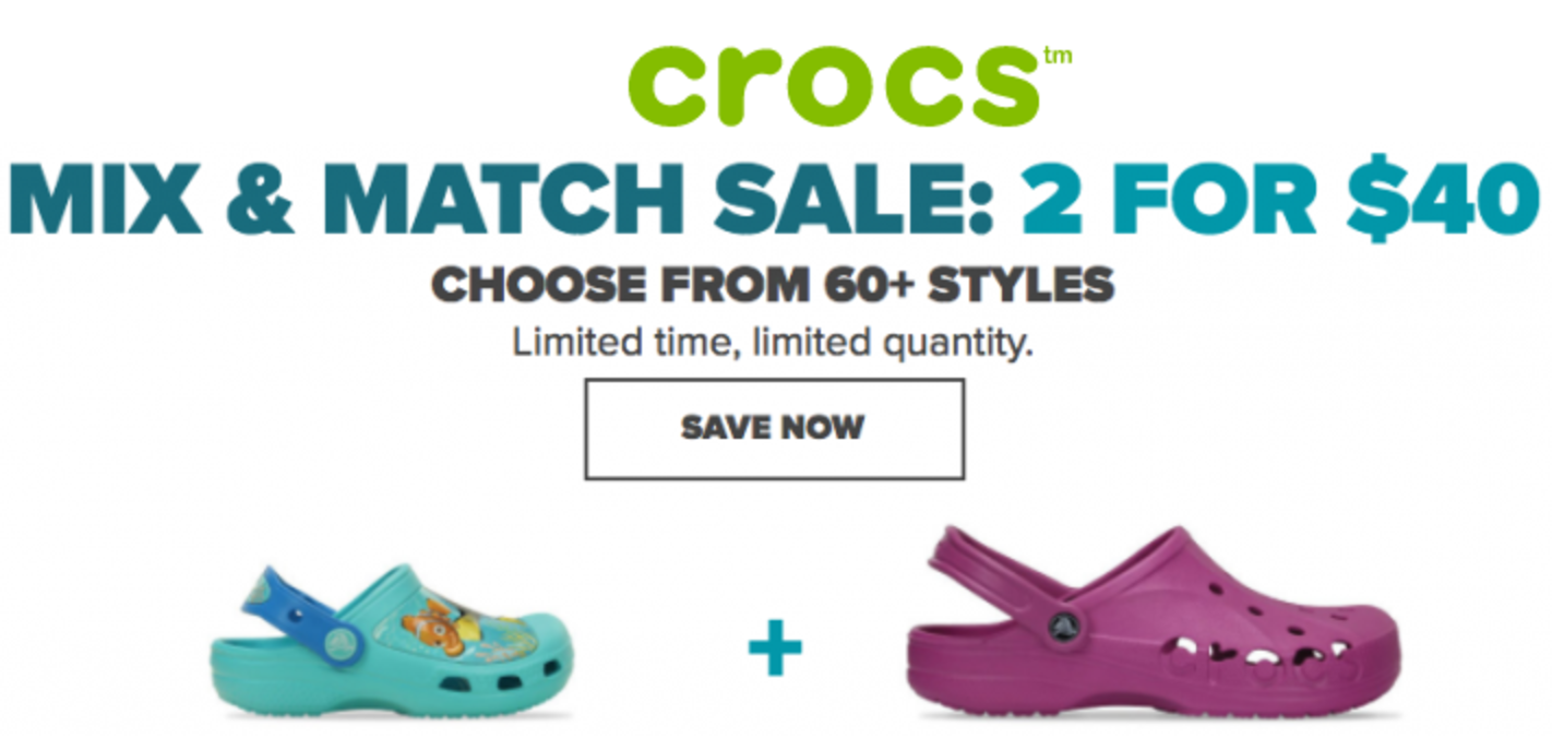 Crocs Canada Offers: Mix & Match 2 For $40 - Hot Canada Deals Hot ...