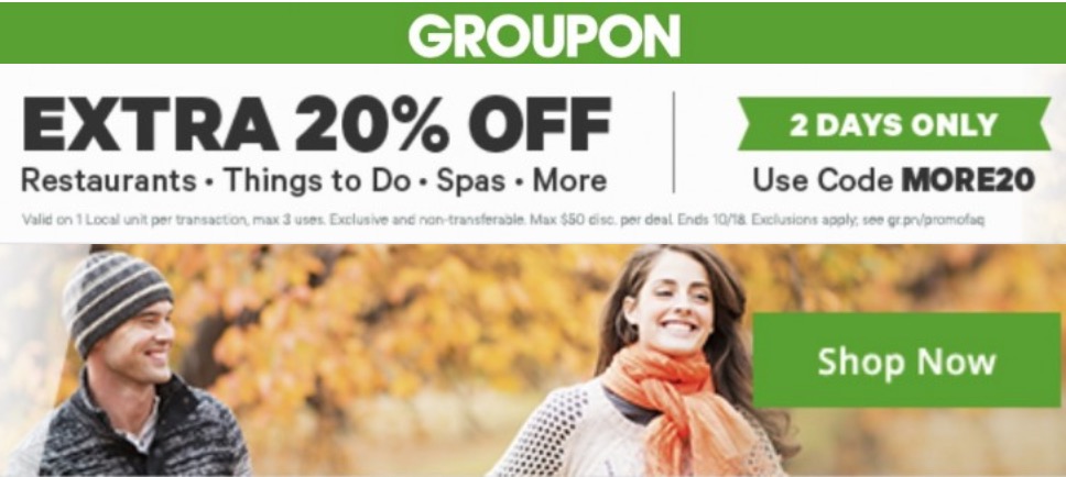 Groupon Canada: Save an Extra 20% Off Local Deals With Promo Code - Hot ...