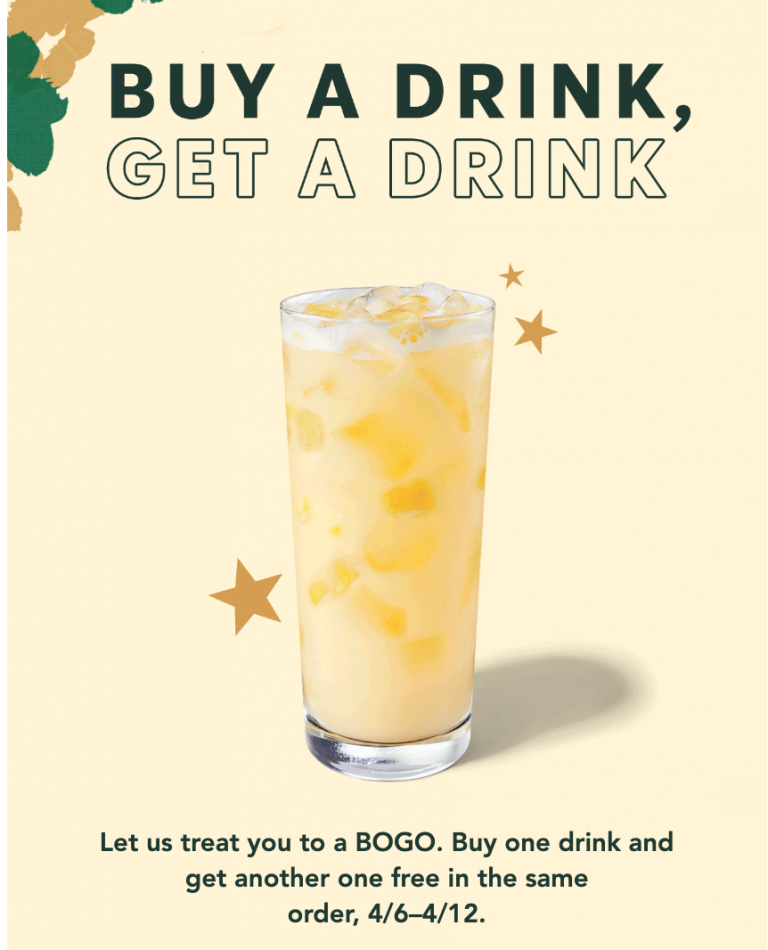 Starbucks Rewards Canada Promotions: Buy a Drink, Get a FREE Drink ...