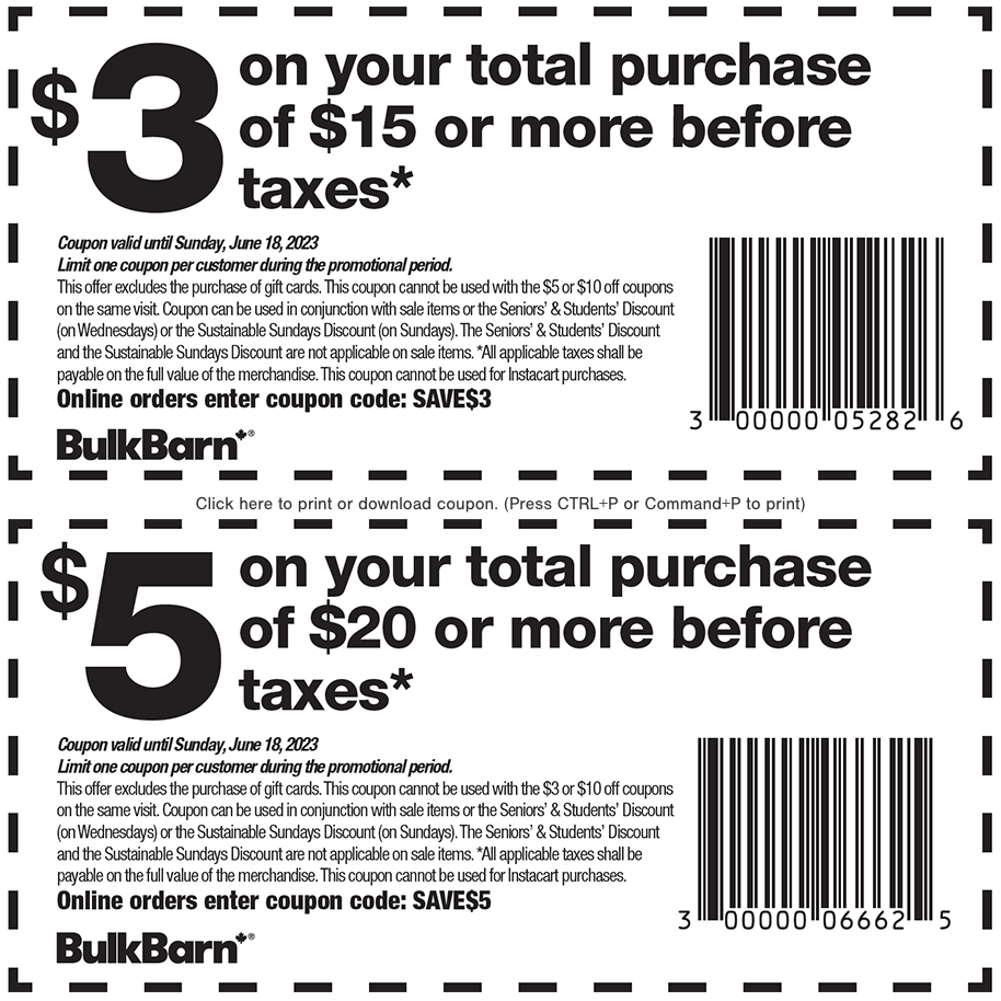 Bulk Barn Canada Coupons and Flyer Deals: Save $3 to $5 Off Your ...