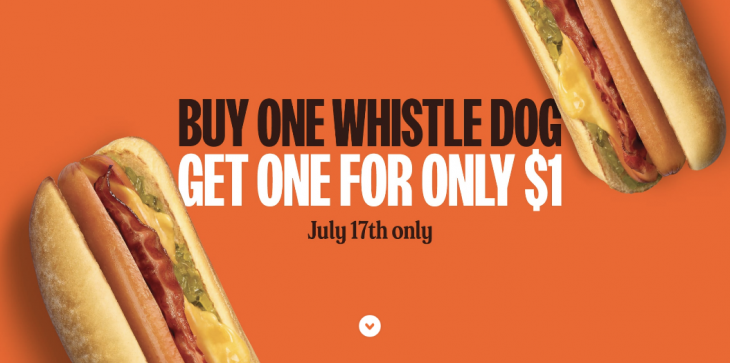 A&W Canada National Hot Dog Day Promotions: Double the Whistle Dog for ...