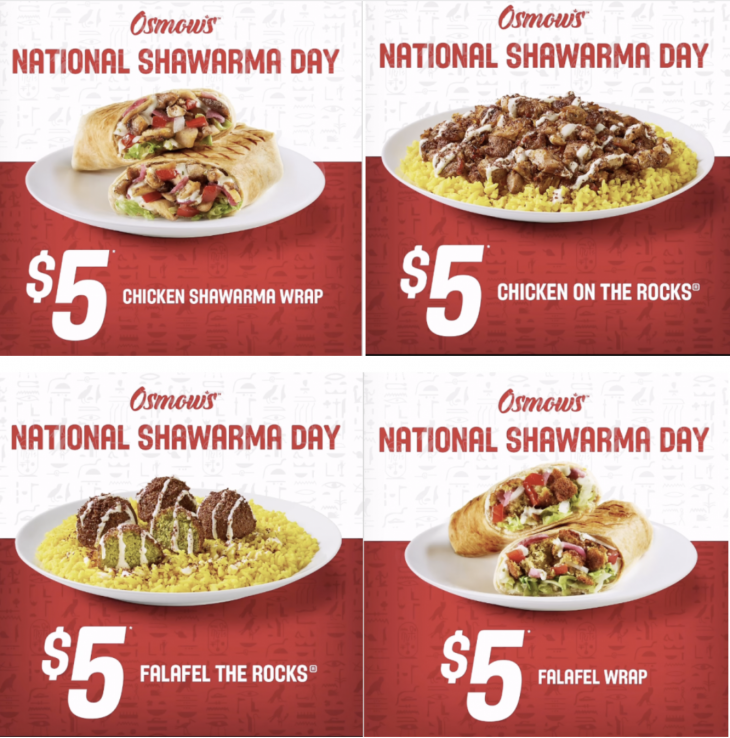 Osmow's Canada National Shawarma Day Promotion: Get a Chicken Shawarma ...