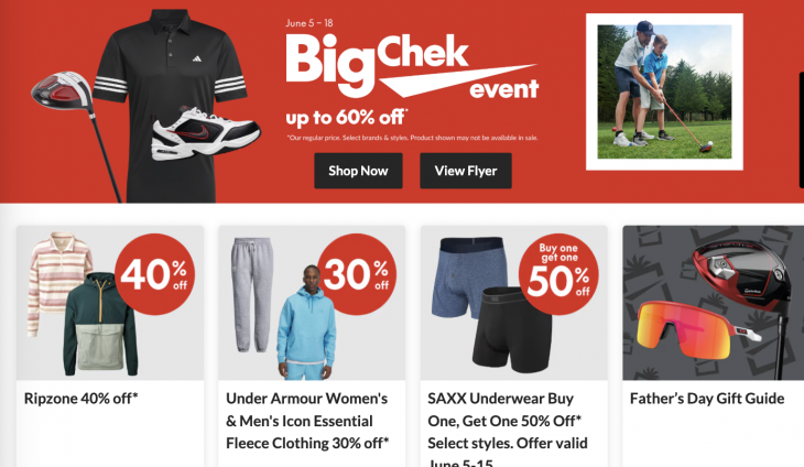 Sport Chek Canada Big Chek Event Sale: Save up to 60% off Select Brands ...